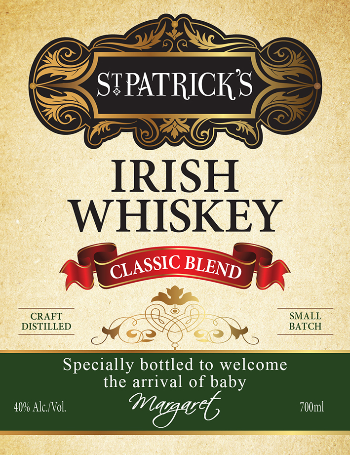 Custom labels - St. Patricks Distillery